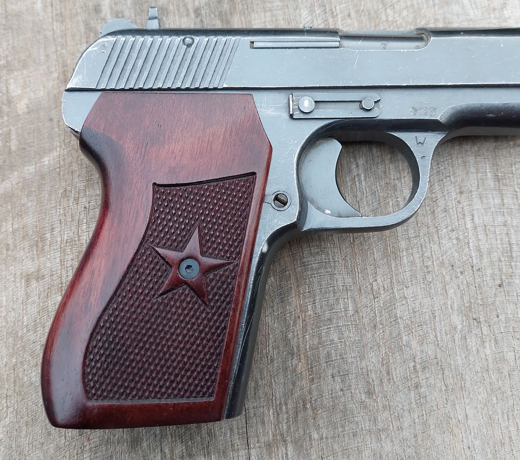 Wood grips for Norinco 213 pistol.